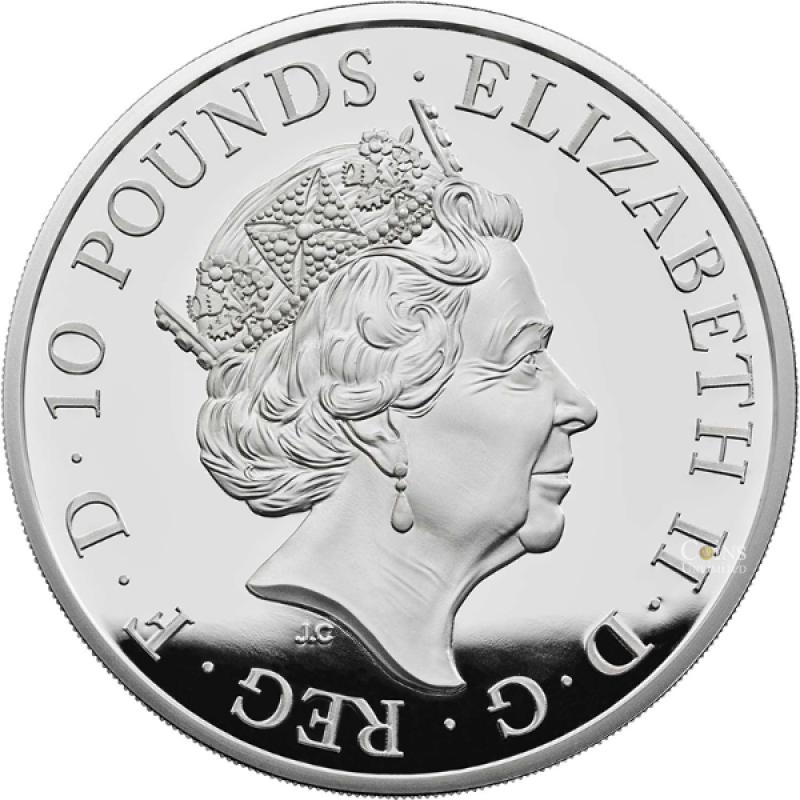 2018 Great Britain £2 Queen's Beasts: The Red Dragon of Wales - 1 oz ...