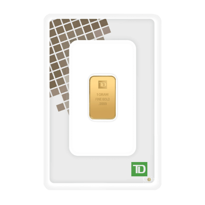 TD Bank 1g 99.99% Pure Gold Bullion Bar/Wafer *E-TRANSFER & CANADA ONLY*