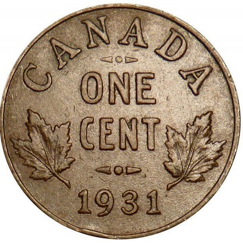 1920 Canadian 1-Cent Small Penny Coin (VF)