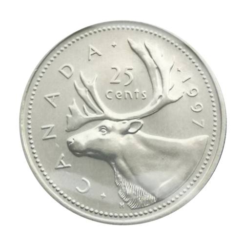 1997 Canadian 25-Cent Caribou Quarter Proof-like (PL) Coin