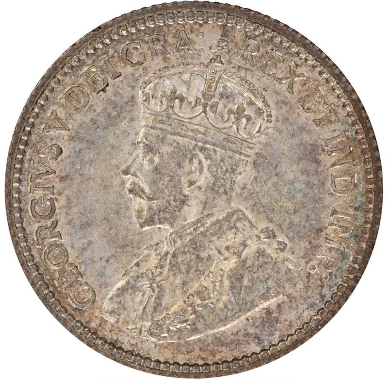 1912 Canadian 5-Cent Small Silver Coin (VF)