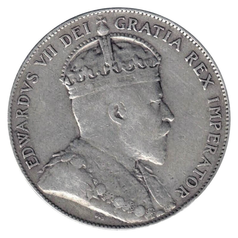 1907 Newfoundland 50-Cent Half Dollar Silver Coin (VF)