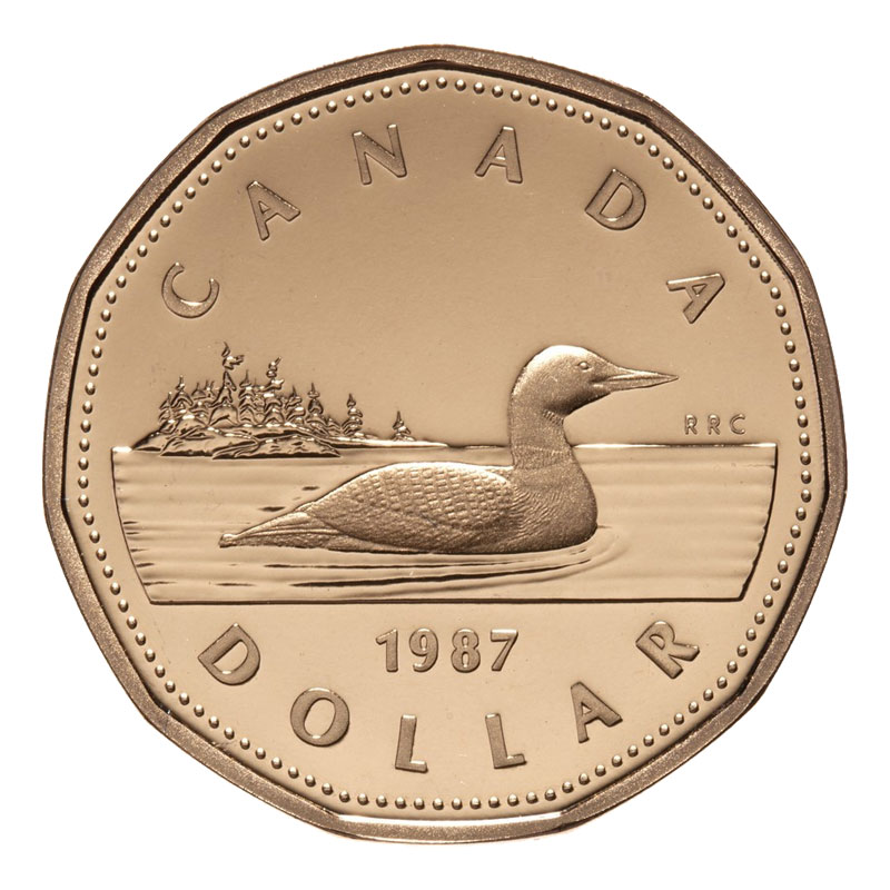 1987 Canadian 1 Common Loon Dollar Coin Brilliant Uncirculated 1987 Canadian 1 Common Loon Dollar Coin Brilliant Uncirculated
