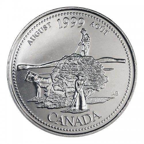 1999 Canadian 25-Cent August: The Pioneer Spirit Millennium Quarter ...