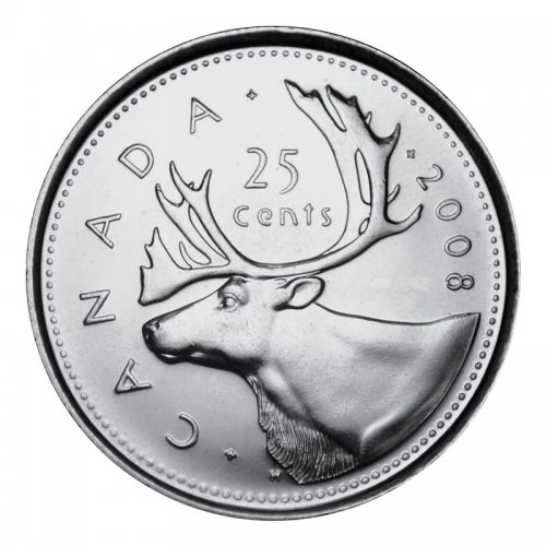2008 Canadian 25-Cent Caribou Quarter Coin (Brilliant Uncirculated)