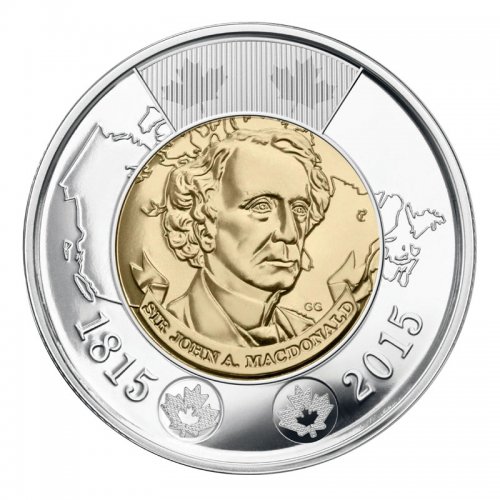 2015 (1815-) Canadian $2 Sir John A. Macdonald's Birth 200th Anniv ...