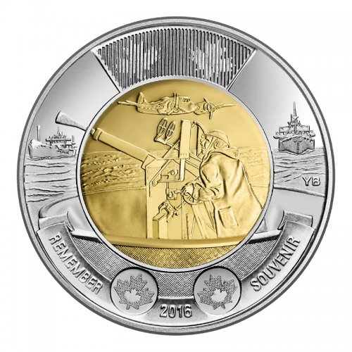 2016 Canadian $2 Battle of the Atlantic 75th Anniv Remembrance Toonie ...