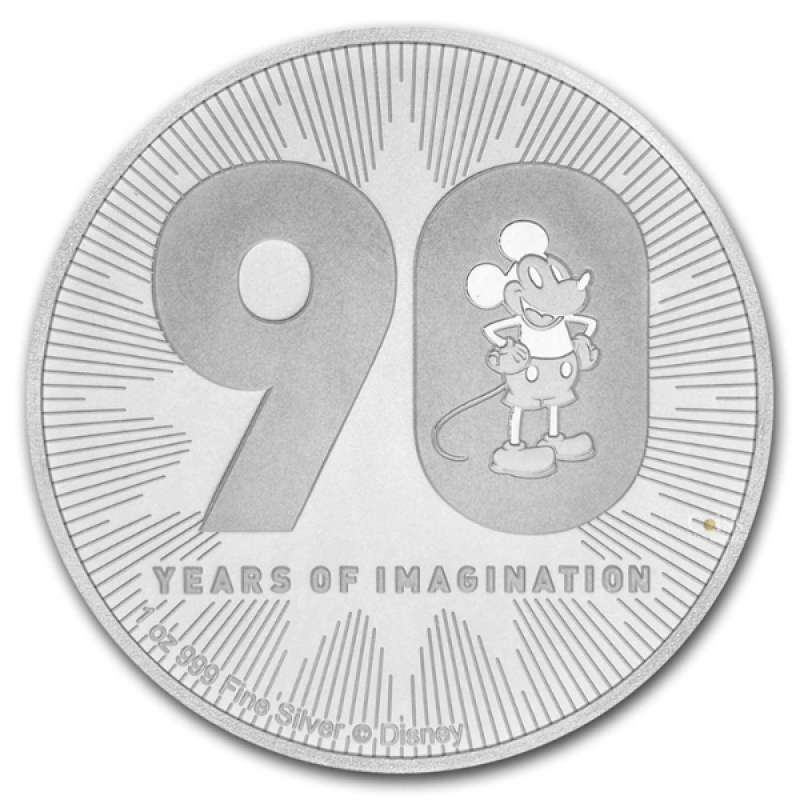 2018 Niue $2 Disney™ Mickey Mouse™ 90th Anniversary of Imagination -1oz ...