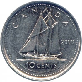 2001-P Canadian 10-Cent Year of Volunteers/Marching Mothers Dime Coin ...