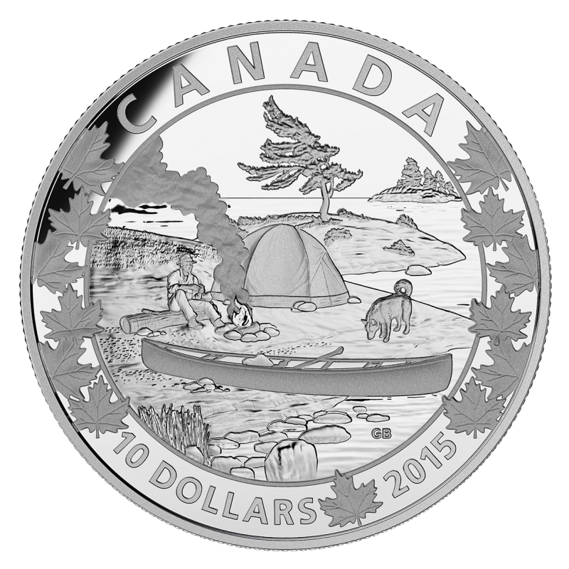 2015 Canadian $10 Canoe Across Canada 6-Coin Set & Canoe Shaped Box