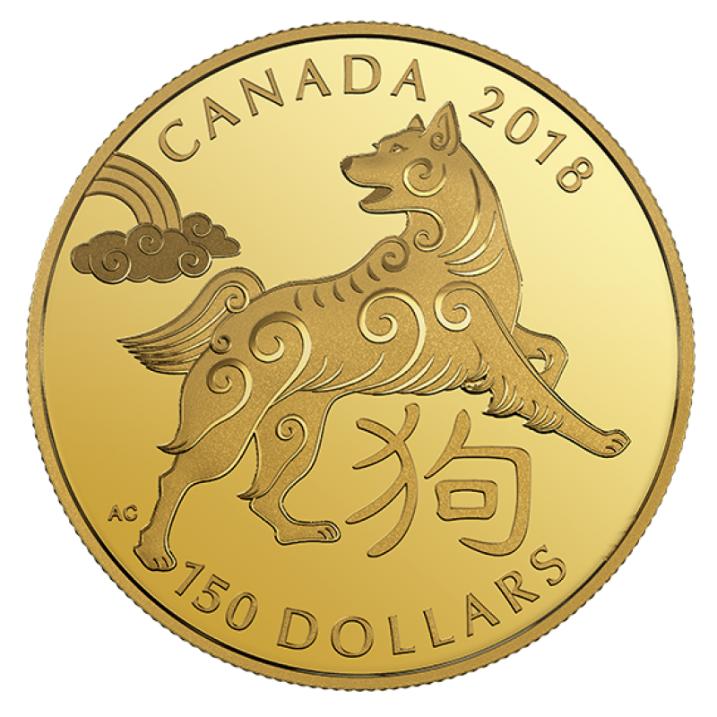 2018 Canadian $150 Year of the Dog - 18-karat Gold Coin-capsule ...
