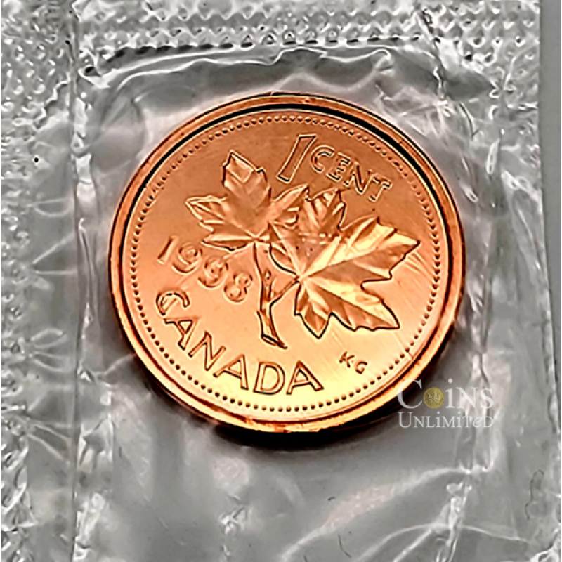 1998-W Canada 1-Cent Maple Leaf Penny Proof-like (PL) Coin