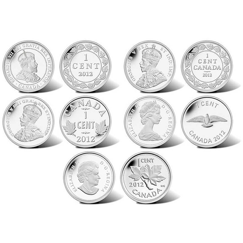 2012 Canadian 1-Cent Farewell To The Penny 5-Coin Silver Proof Set