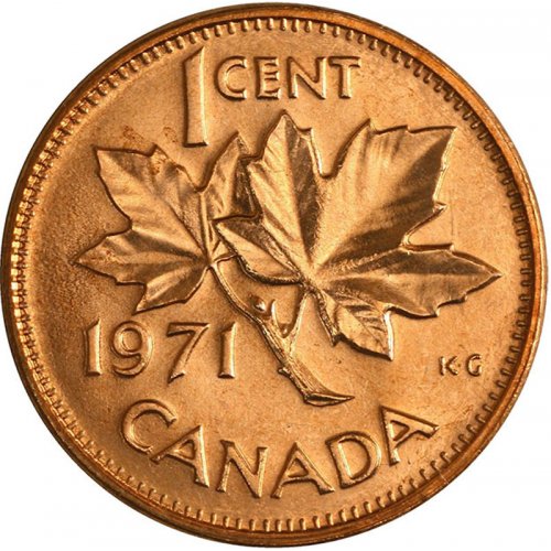 1971 Canadian 1 Cent Maple Leaf Twig Penny Coin Uncirculated 1971 Canadian 1 Cent Maple Leaf Twig Penny Coin Uncirculated