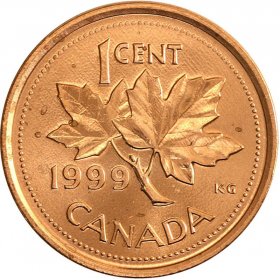 2000 Canadian 1-Cent Maple Leaf Twig Penny Coin (Brilliant Uncirculated)