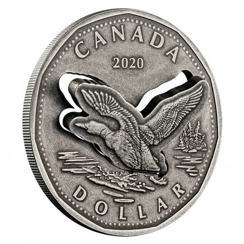 2020 Canadian $1 Flying Loon R&D Lab Lifted Engraving 2 oz Fine Silver ...