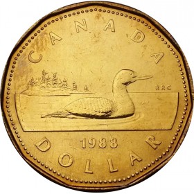 1992 (1867-) Canadian $1 Parliament/Confederation 125th Anniv Loonie ...