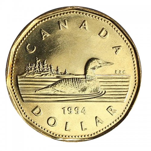 1994 Canadian $1 Common Loon Dollar Coin (Brilliant Uncirculated)