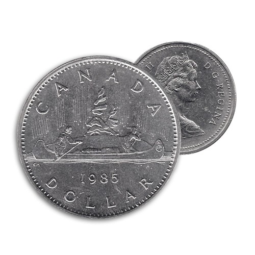 1985 Canadian $1 Voyageur Dollar Coin (Circulated)