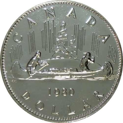 1980 Canadian $1 Voyageur Dollar Coin (Proof Like)
