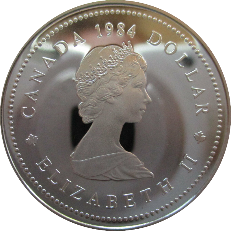 1984 (1534-) Canadian $1 Dollar - Canadian $1 Jacques Cartier 450th ...