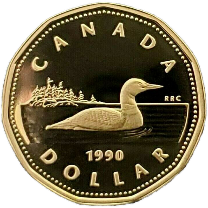 1990 Canadian $1 Common Loon Dollar Proof Coin
