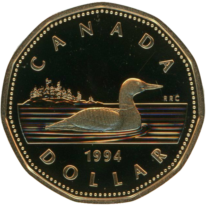 1994 Canadian $1 Common Loon Dollar Proof Coin