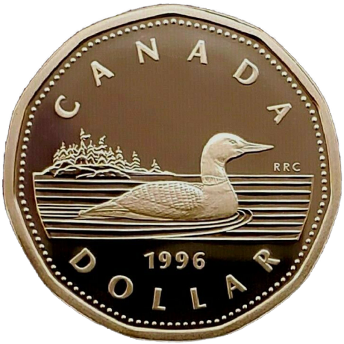 1996 Canadian $1 Common Loon Dollar Proof Coin