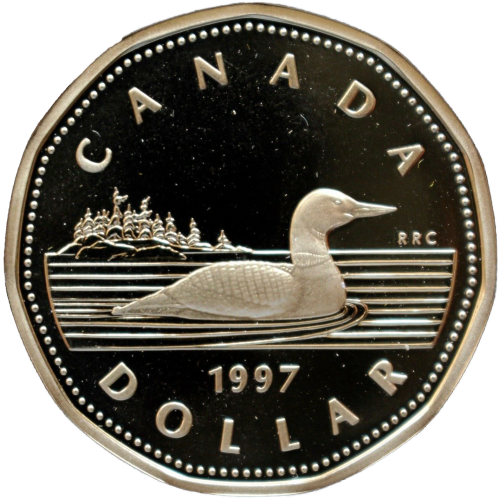 1997 Canadian $1 Common Loon Dollar Proof Coin