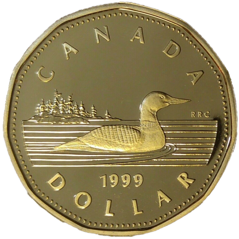 1999 Canadian $1 Common Loon Dollar Proof Coin