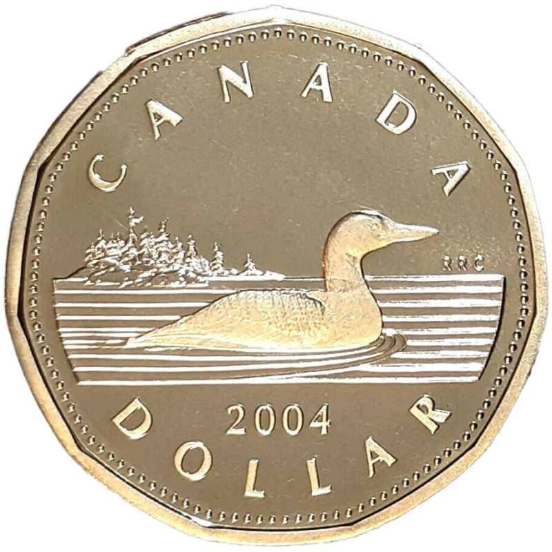 2004 Canadian $1 Common Loon Dollar Proof Coin