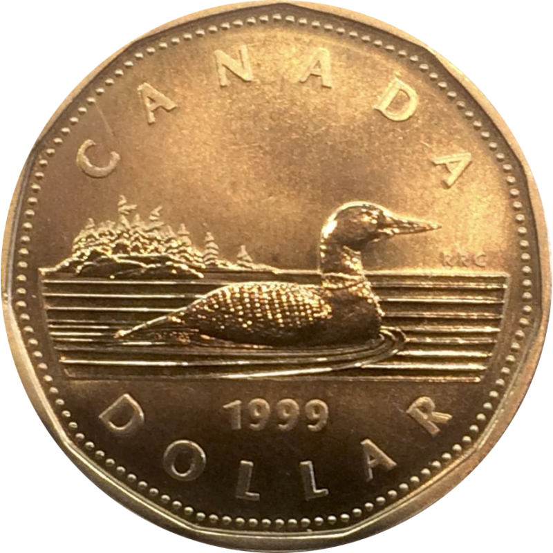 1999 Canadian $1 Common Loon Dollar Specimen Coin