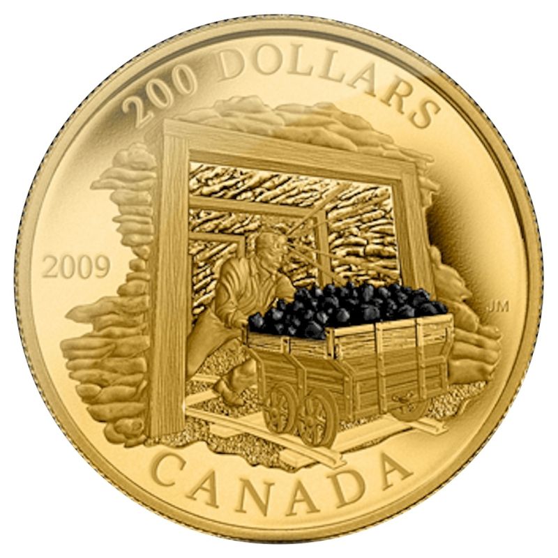 2009 Canadian $200 Coal Mining Trade - 22-karat Gold Coin