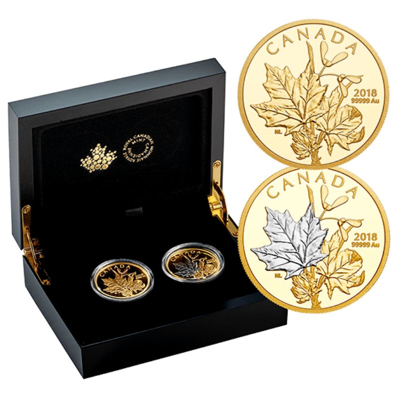 2018 Canadian $200 Enchanting Maple Leaves - Pure Gold 2-Coin Set
