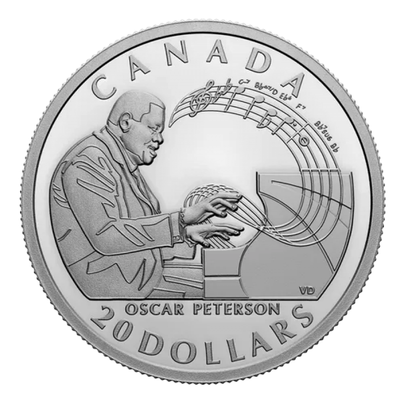 2022 Canadian $20 Celebrating Oscar Peterson - 1 oz Fine Silver Coin