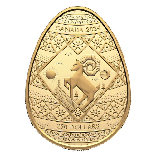2024 Canadian $250 Pysanka - Pure Gold Egg-Shaped Coin