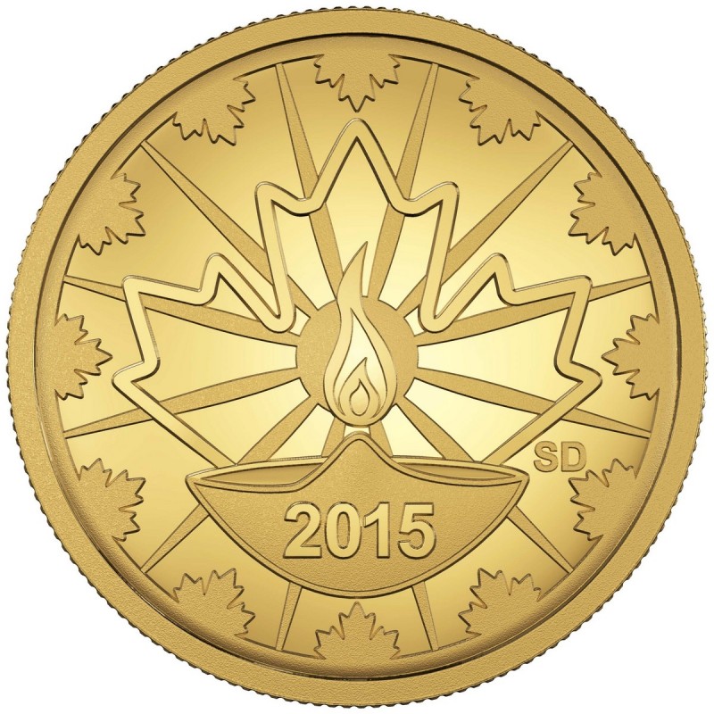 2015 Canadian 25-Cent Diwali: Festival of Lights 0.5g Pure Gold Coin