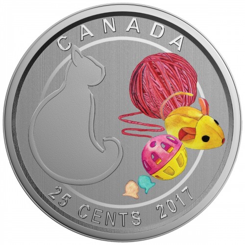 2017 Canadian 25-Cent Love My Cat Coloured Coin