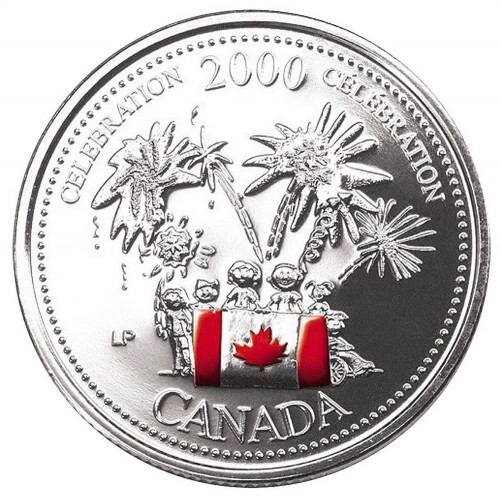 2000 Canadian 25 Cent Canada Day Coin Gift Card (Coloured)