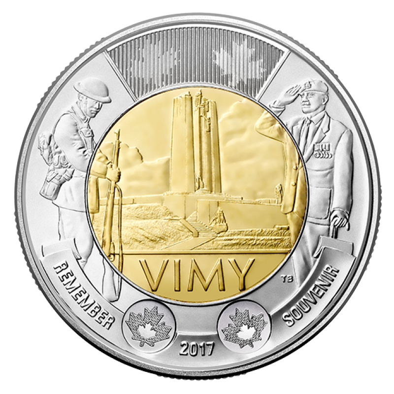 2017 Canadian $2 The Battle of Vimy Ridge 100th Anniv Remembrance 5 ...