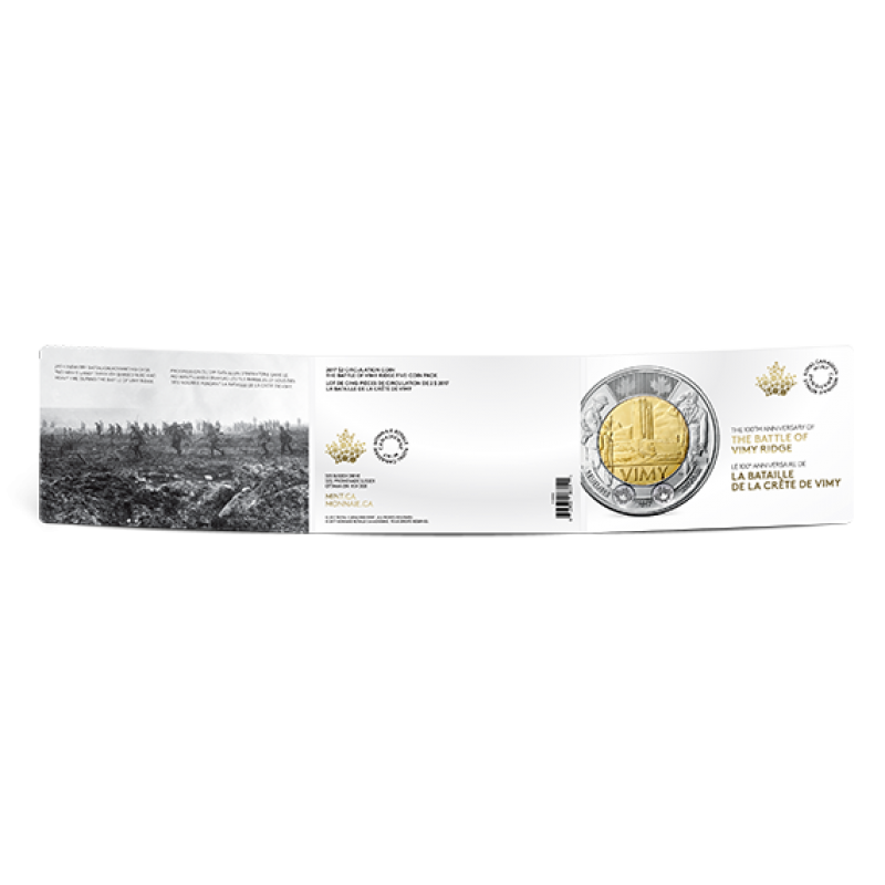2017 Canadian $2 The Battle of Vimy Ridge 100th Anniv Remembrance 5 ...