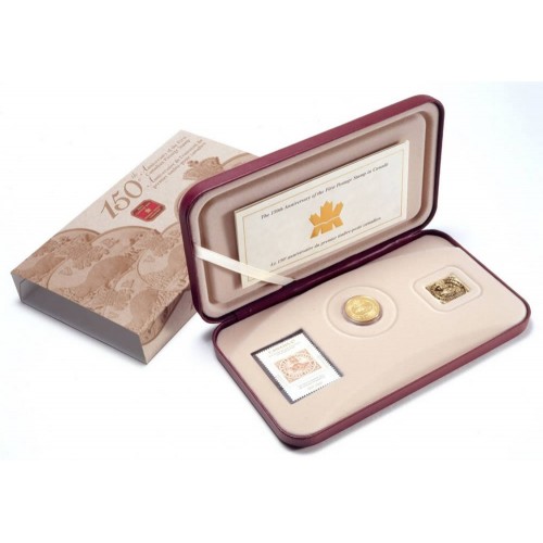 2001 Canadian 3-Cent Beaver 150th Anniv of Canada's First Postage Gold ...