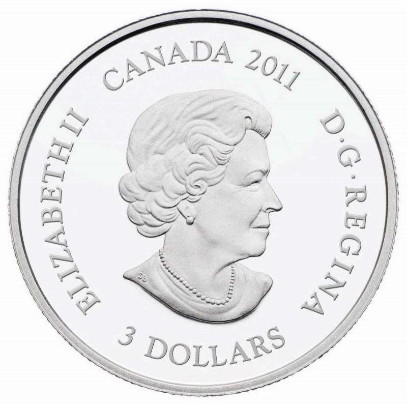 2011 Canada Fine Silver $3 Coin - Aboriginal Art: Family Scene