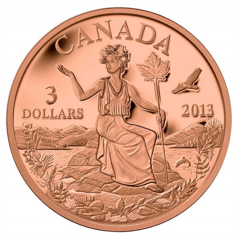 2013 Canadian $3 Canada: An Allegory - Bronze Coin