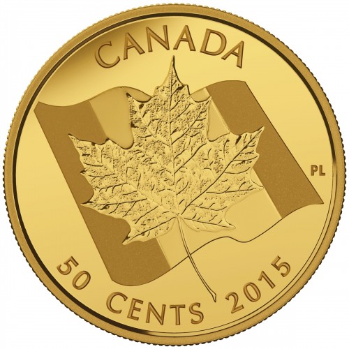2015 Canadian 50-Cent Maple Leaf - 1/25 oz Pure Gold Coin