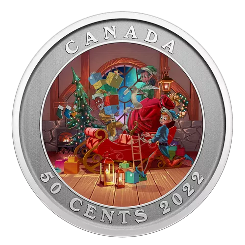 2022 Canadian 50-Cent Santa’s Sleigh Lenticular Coin