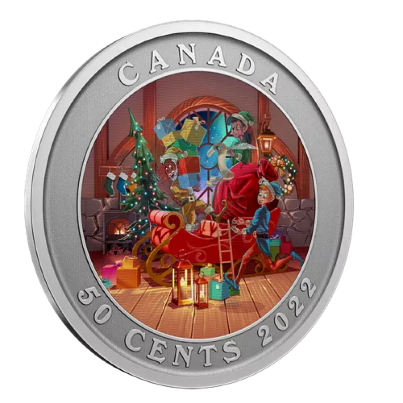 2022 Canadian 50-Cent Santa’s Sleigh Lenticular Coin