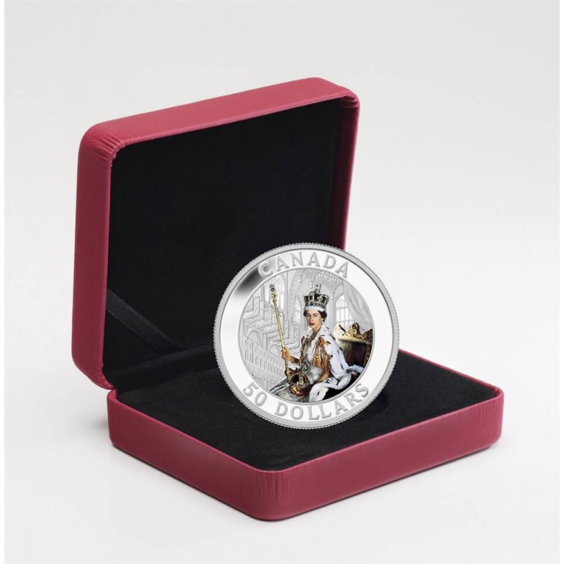 2013 Canadian $50 Queen’s Coronation - 5 oz Fine Silver Coin