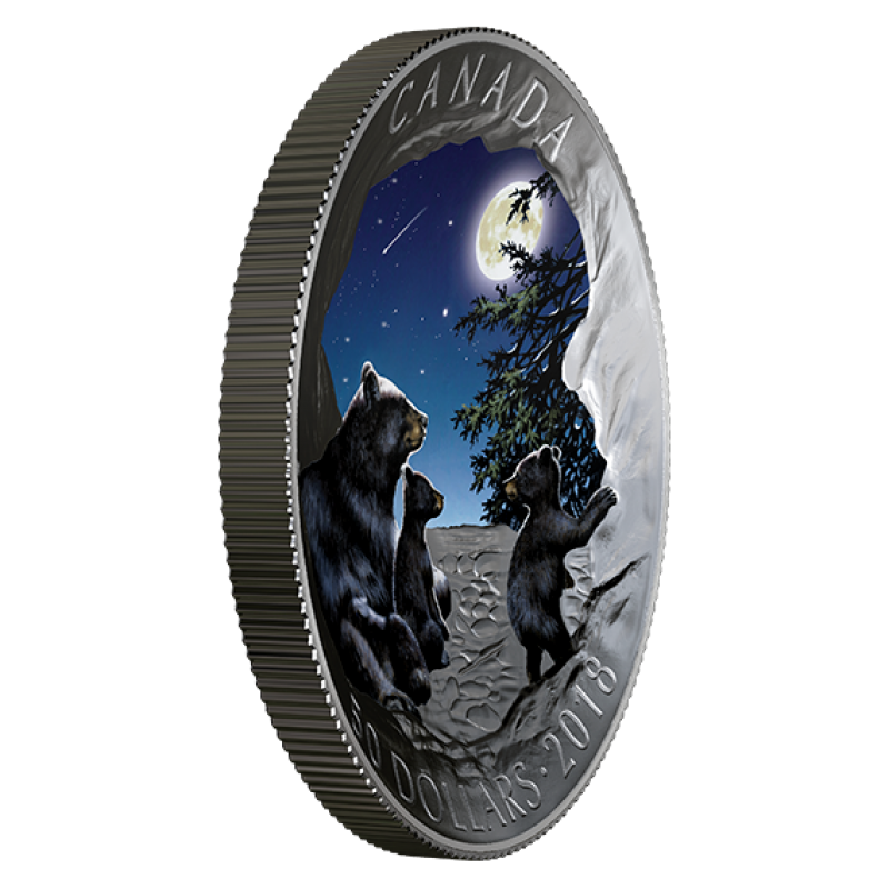 2018 Canadian $50 Nature's Light Show: Moonlit Tranquility - 5 oz Fine ...