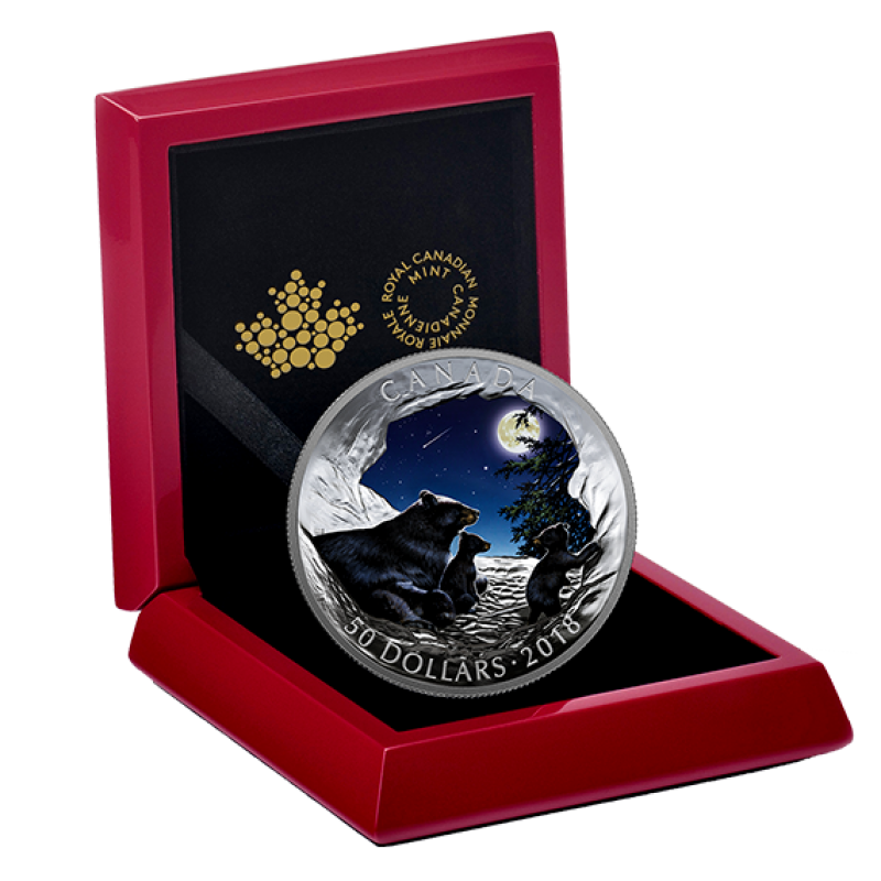 2018 Canadian $50 Nature's Light Show: Moonlit Tranquility - 5 oz Fine ...